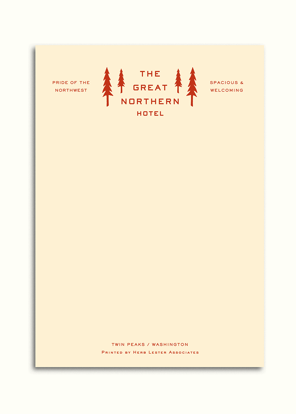 Fictional hotel notepads: Great Northern Hotel – Herb Lester Associates